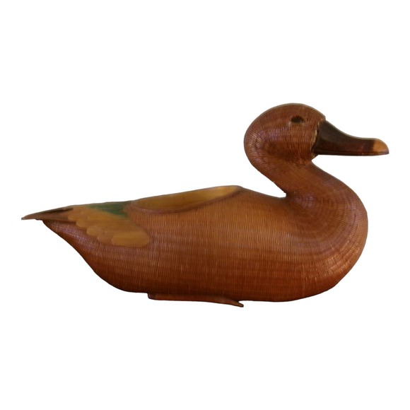 Shanghai Handcrafts | Accents | Vintage Woven Bamboo Storage Mallard ...